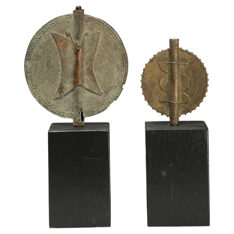 Baule Circular Lost Wax Cast Bronze Discs Butterfly Ivory Coast Africa ...