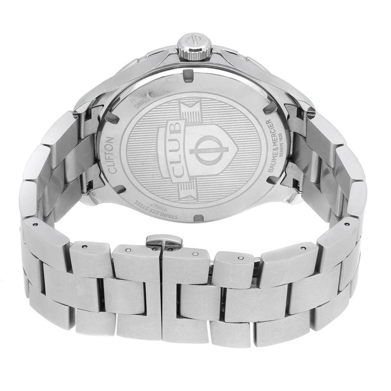 Baume et Mercier Clifton 42mm Steel Black Dial Automatic Mens Watch ...