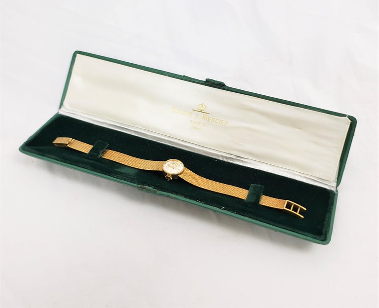 Baume Mercier 18 Karat Yellow Gold Ladies Wristwatch and Bracelet and ...