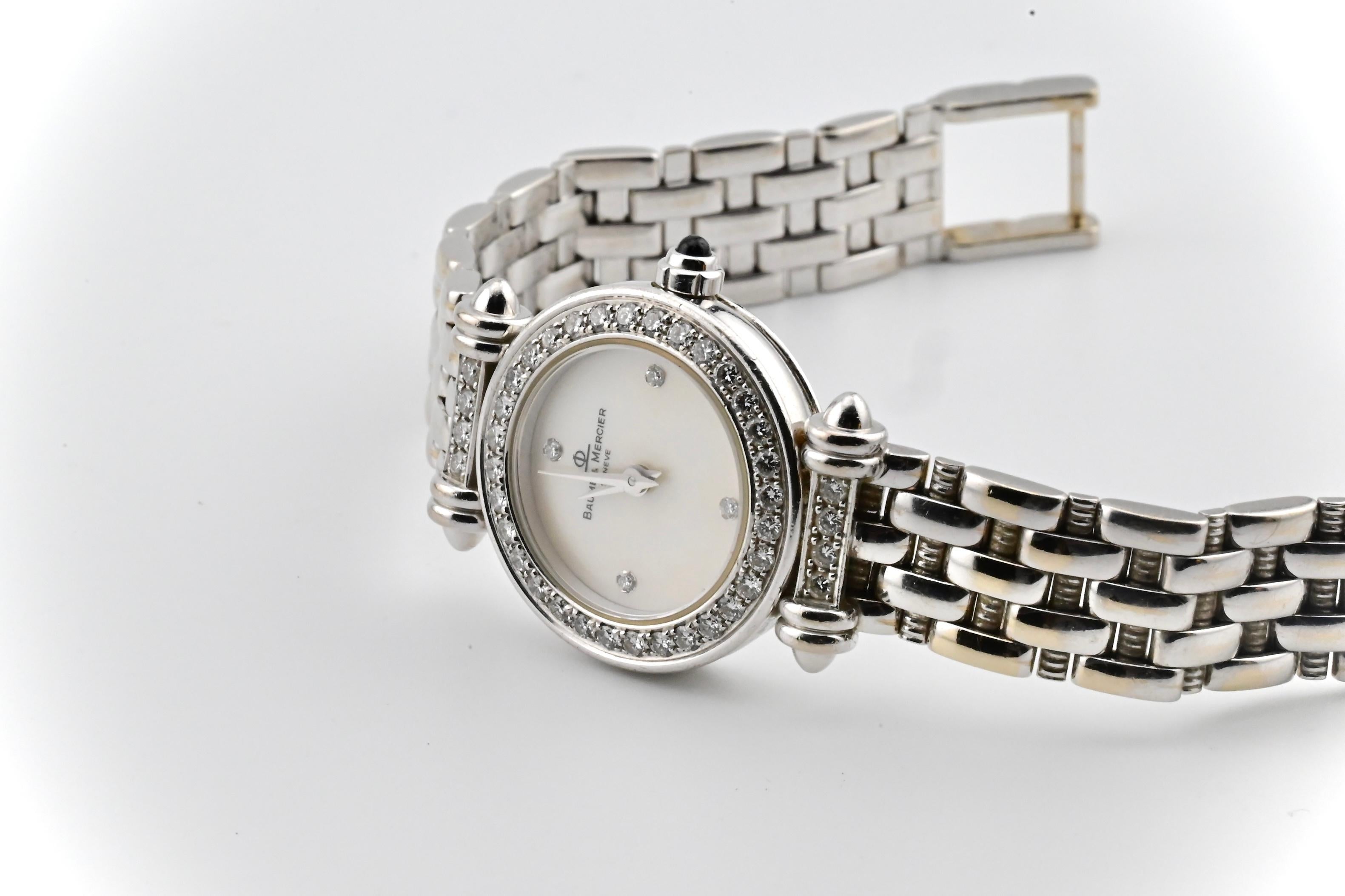 Baume and Mercier 18k White Gold and Diamond Ladies Wristwatch at ...