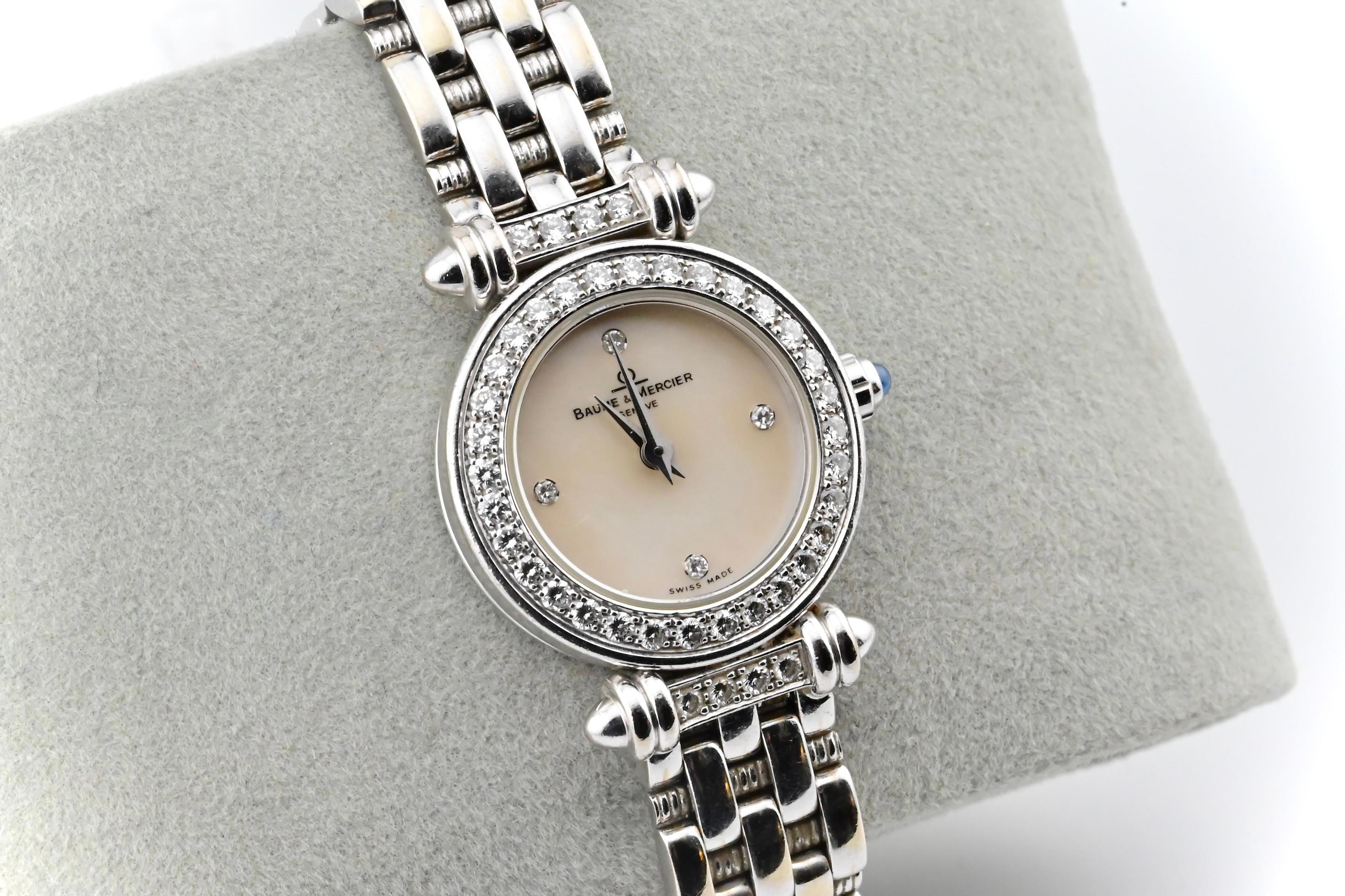 Baume and Mercier 18k White Gold and Diamond Ladies Wristwatch at ...