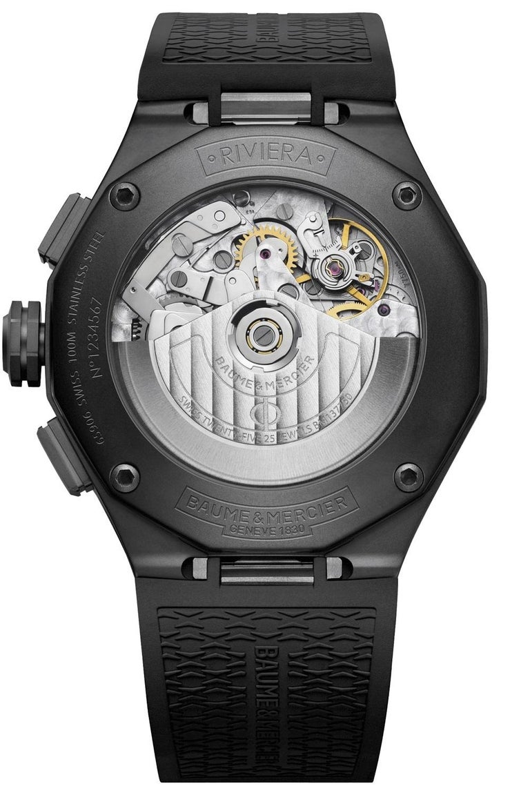 Baume and Mercier Riviera Automatic Black Dial Steel Men's Watch 10625 ...