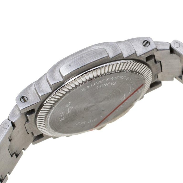 Baume and Mercier White Two-Tone Riviera 5236.018.3 Women's Wristwatch ...