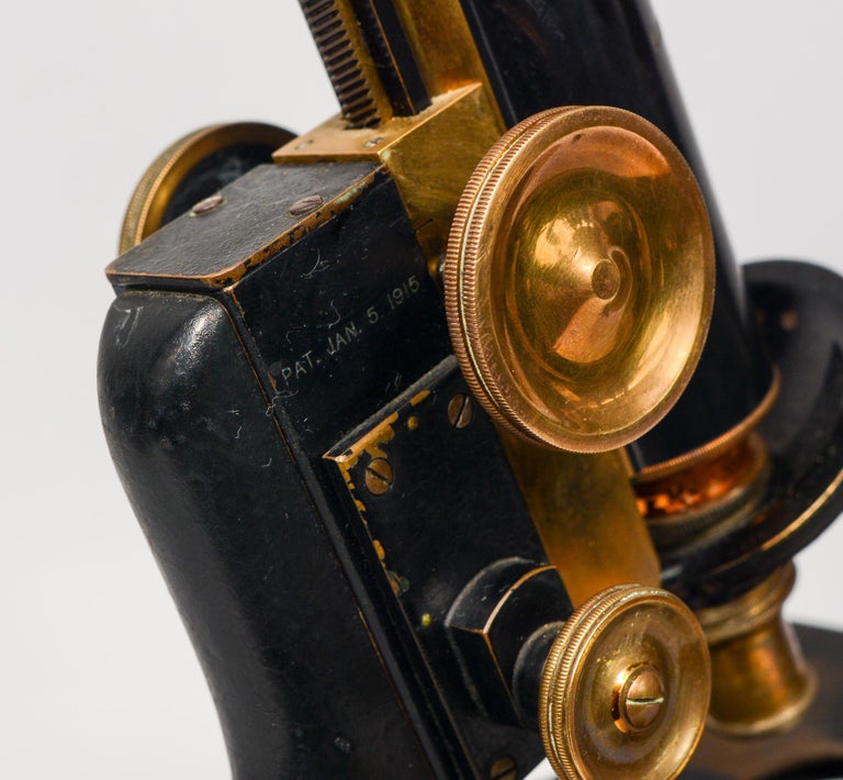 Bausch and Lomb Antique Brass and Iron Microscope For Sale at 1stDibs