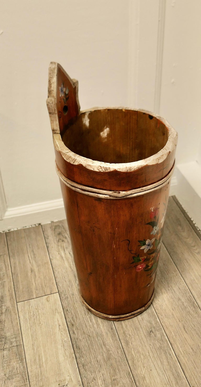 Bavarian Folk Art Painted Stick Stand, Umbrella Stand For Sale at 1stDibs