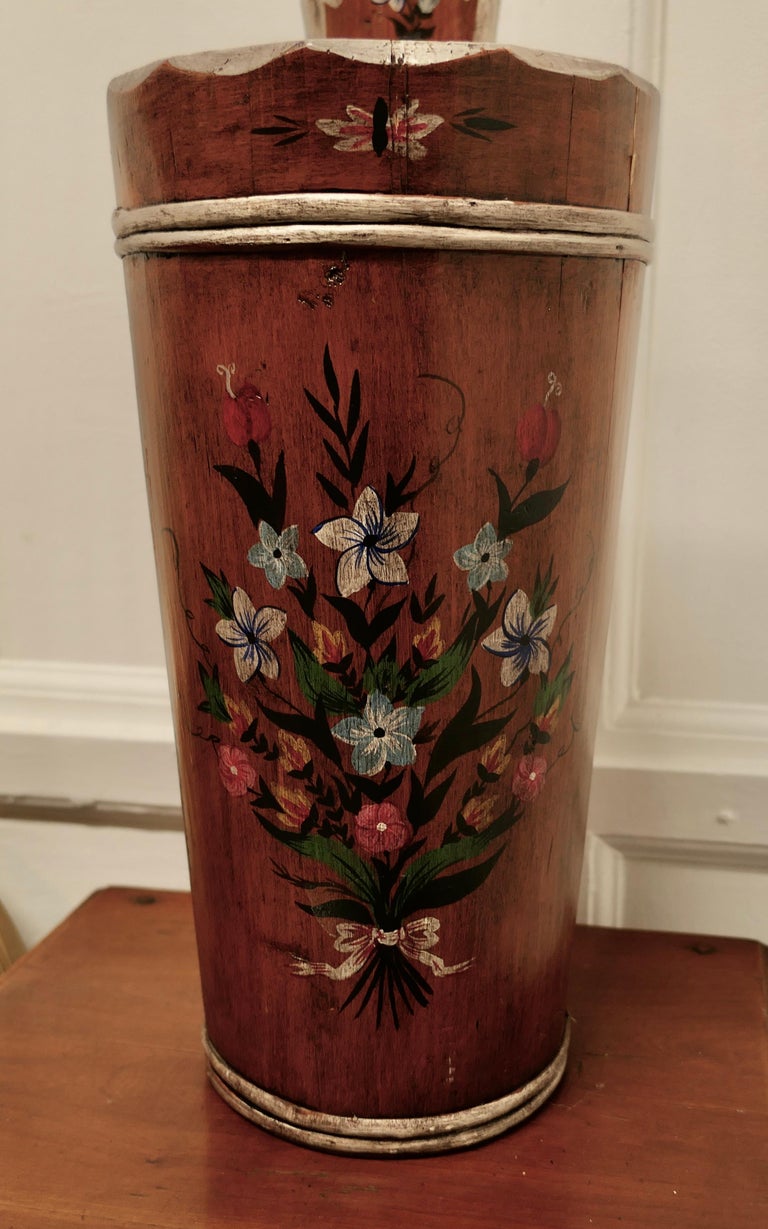 Bavarian Folk Art Painted Stick Stand, Umbrella Stand For Sale at 1stDibs