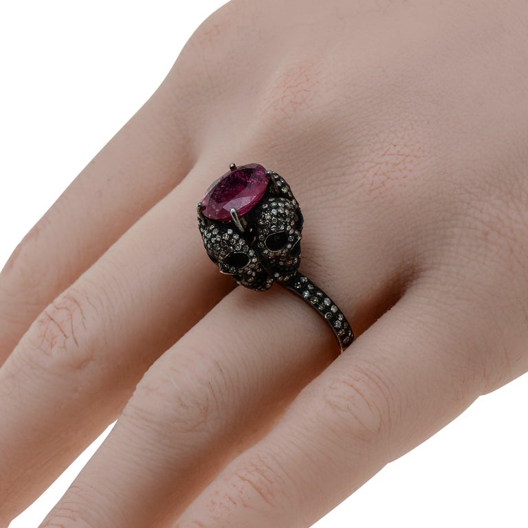 Bavna 14k Gold, Tourmaline and Diamond Statement Ring For Sale at 1stDibs