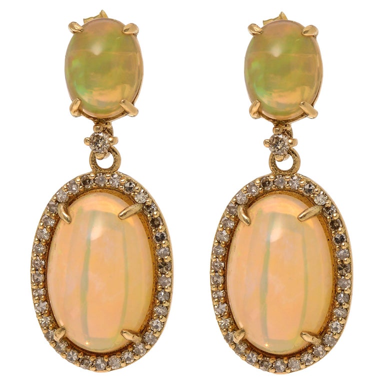 Bavna 18K Yellow Gold, Diamond Drop Earrings For Sale at 1stDibs