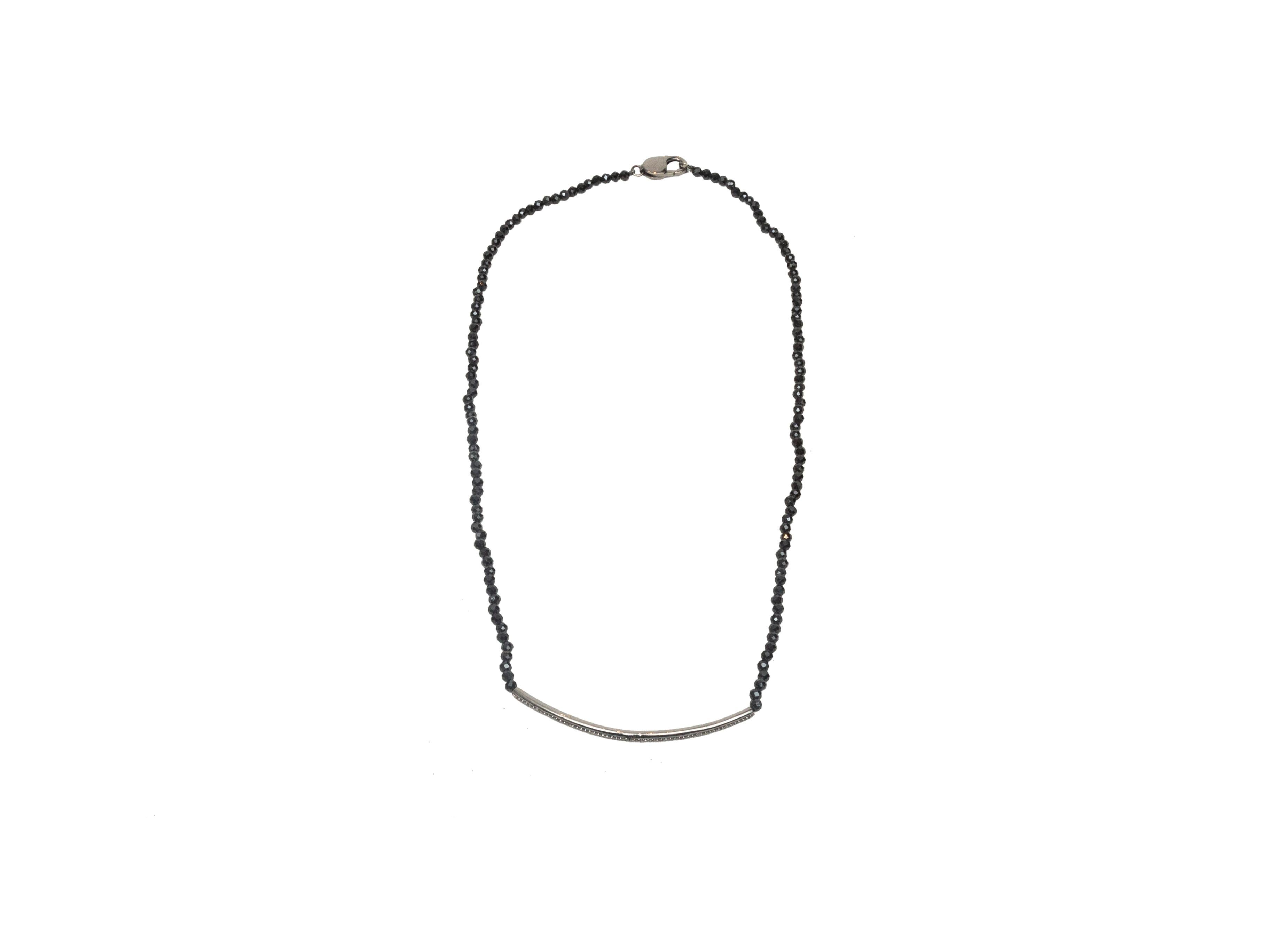 Bavna Black and Sterling Silver Diamond-Accented Necklace For Sale at ...