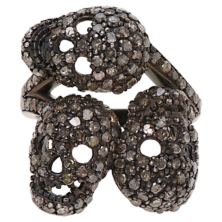 Bavna Sterling Silver Diamond 2.92 Carat. tw. Ring For Sale at 1stDibs