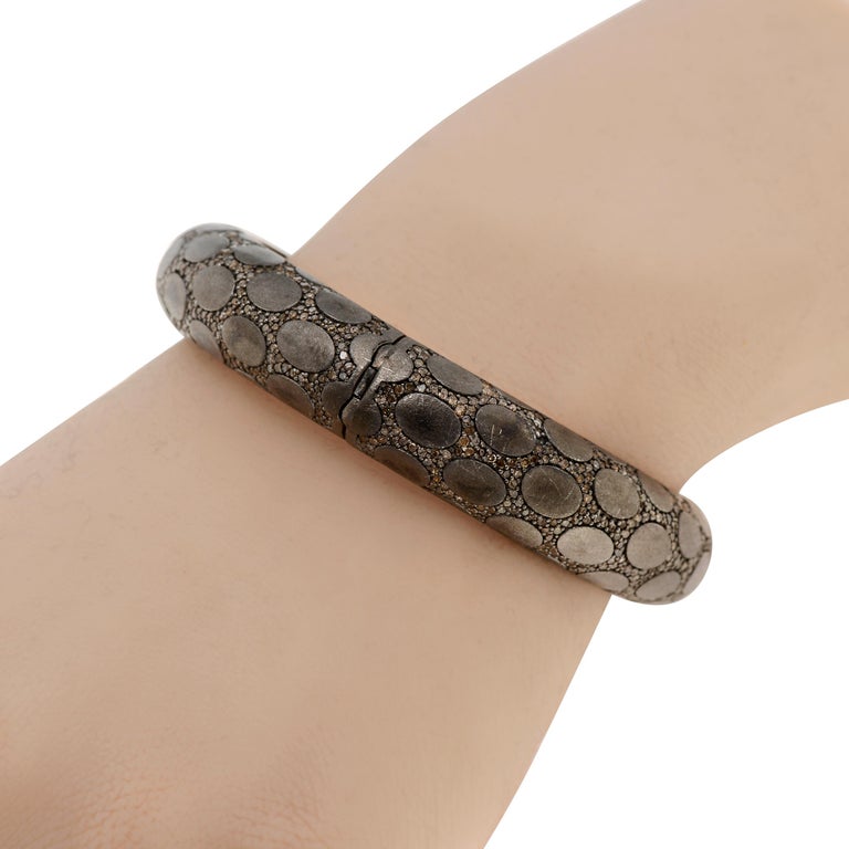 Bavna Sterling Silver Pave Diamond Bangle Bracelet For Sale at 1stDibs