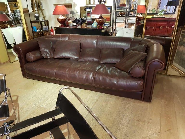 Baxter Alfred Model Brown Leather Sofa, 2007 For Sale at 1stDibs