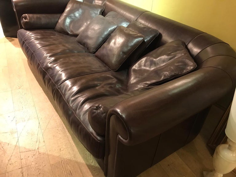 Baxter Alfred Model Brown Leather Sofa, 2007 For Sale at 1stDibs