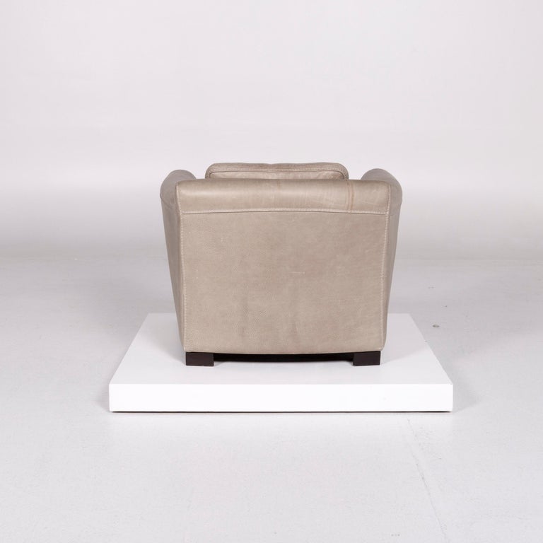 Baxter Diner Anilin Leather Armchair Gray at 1stDibs