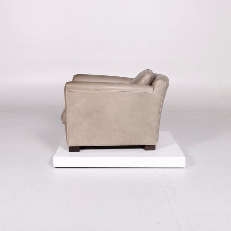 Baxter Diner Anilin Leather Armchair Gray at 1stDibs