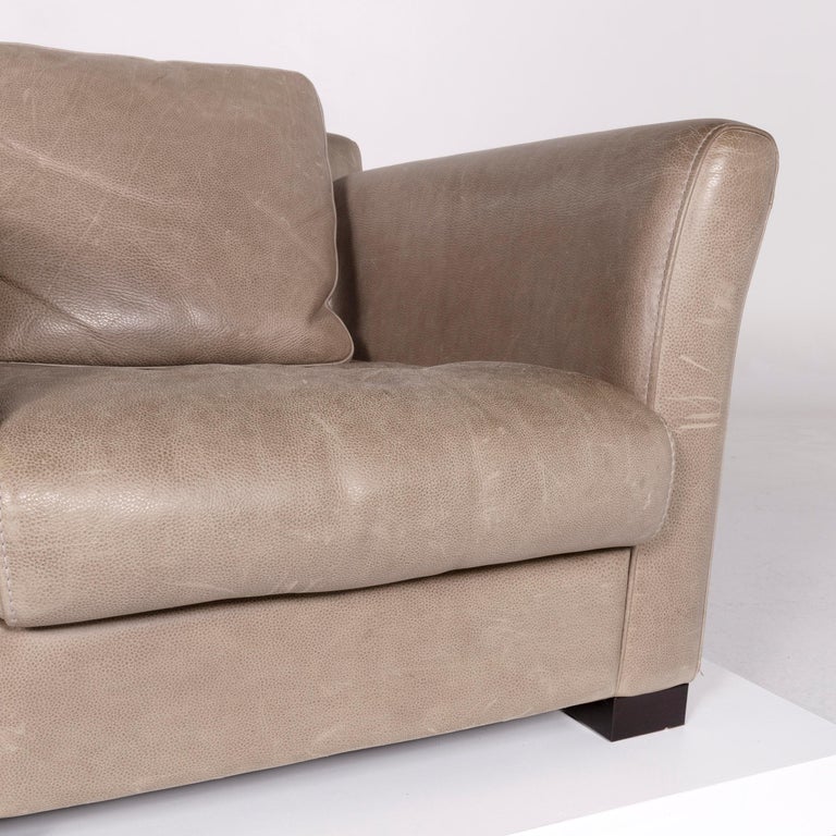 Baxter Diner Anilin Leather Armchair Gray at 1stDibs