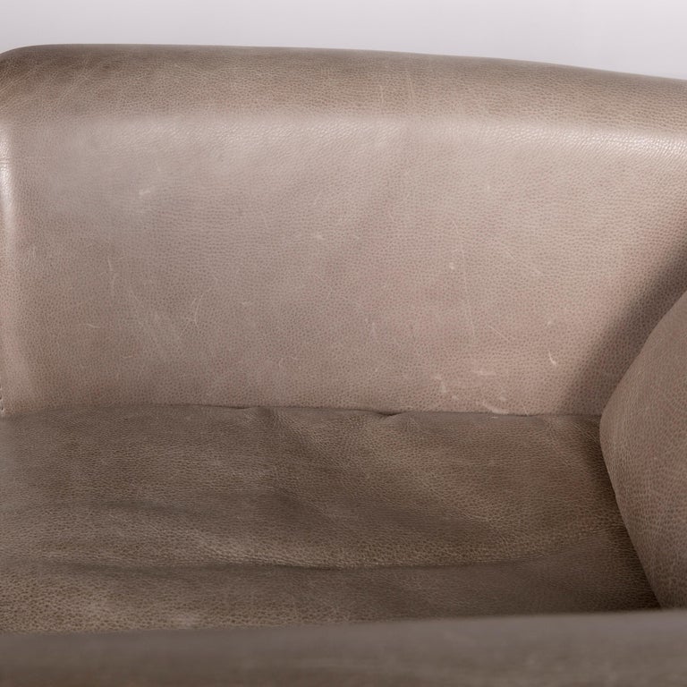 Baxter Diner Anilin Leather Armchair Gray at 1stDibs