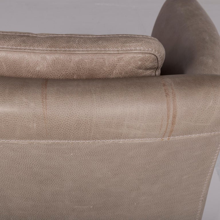 Baxter Diner Anilin Leather Armchair Gray at 1stDibs