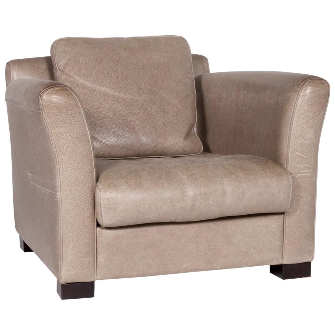 Baxter Diner Anilin Leather Armchair Gray at 1stDibs