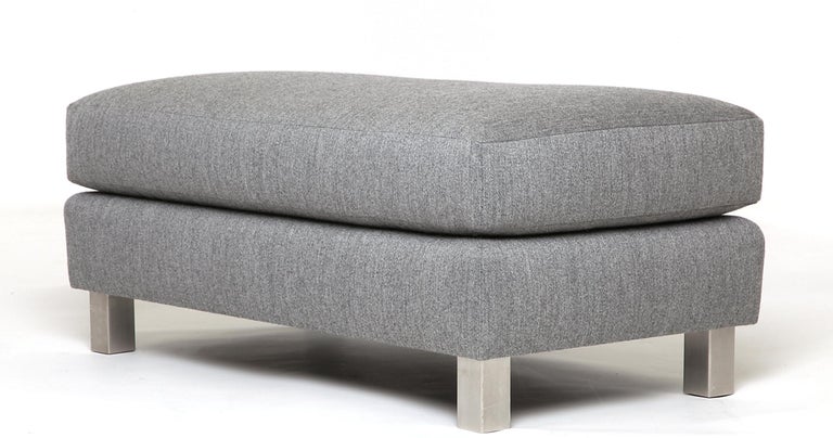 Baxter Ottoman Semi-Attached Cushion, Metal Legs or Wood Legs, Walnut ...