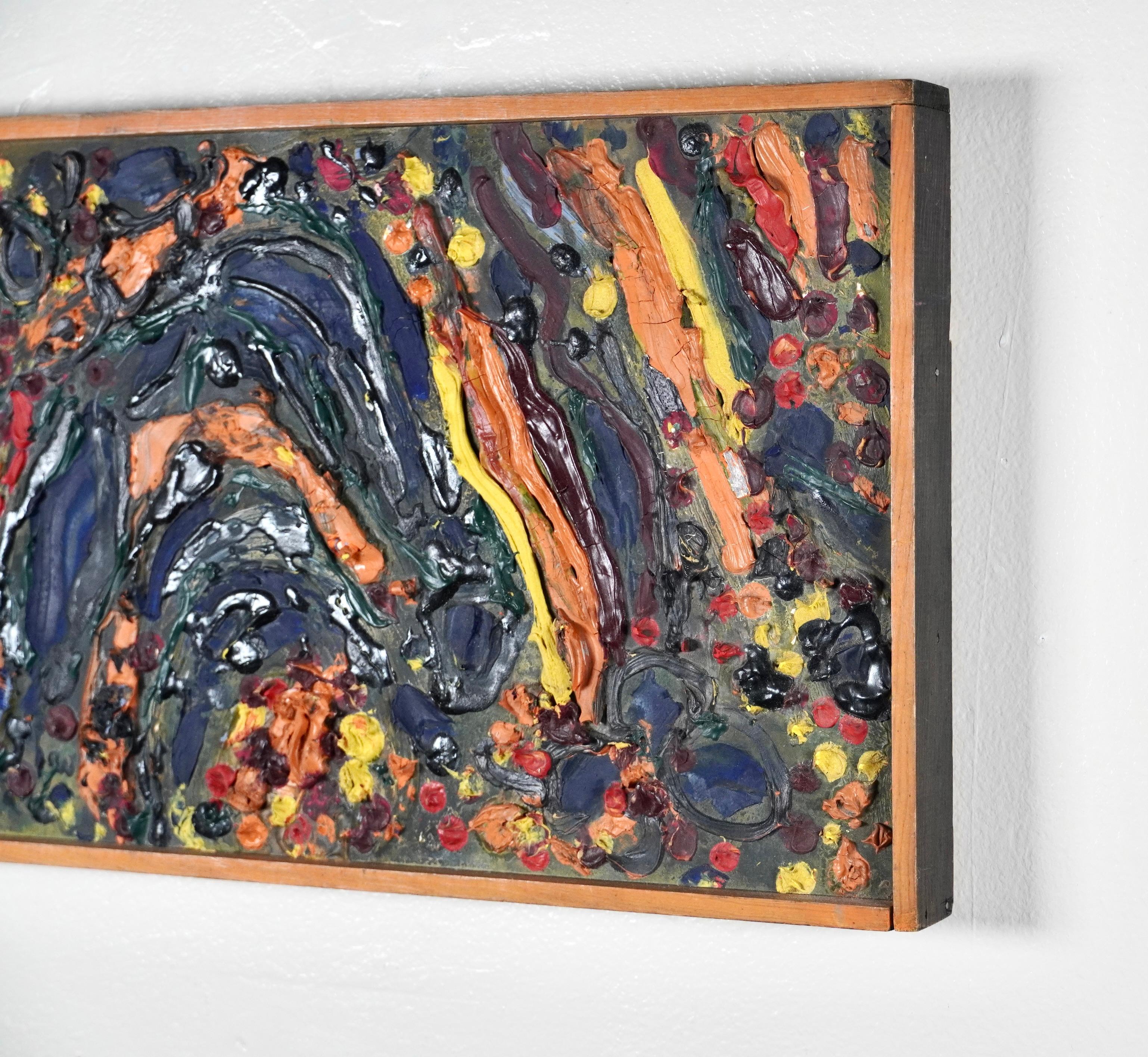 Circa 1950s Bay Area Artist Ruth Wall Abstract Oil on Board Painting #1 ...