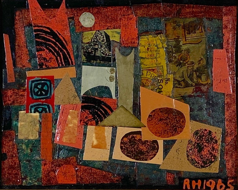 Bay Area / Nevada City Artist Richard Hackett Abstract Collage 1965 For ...