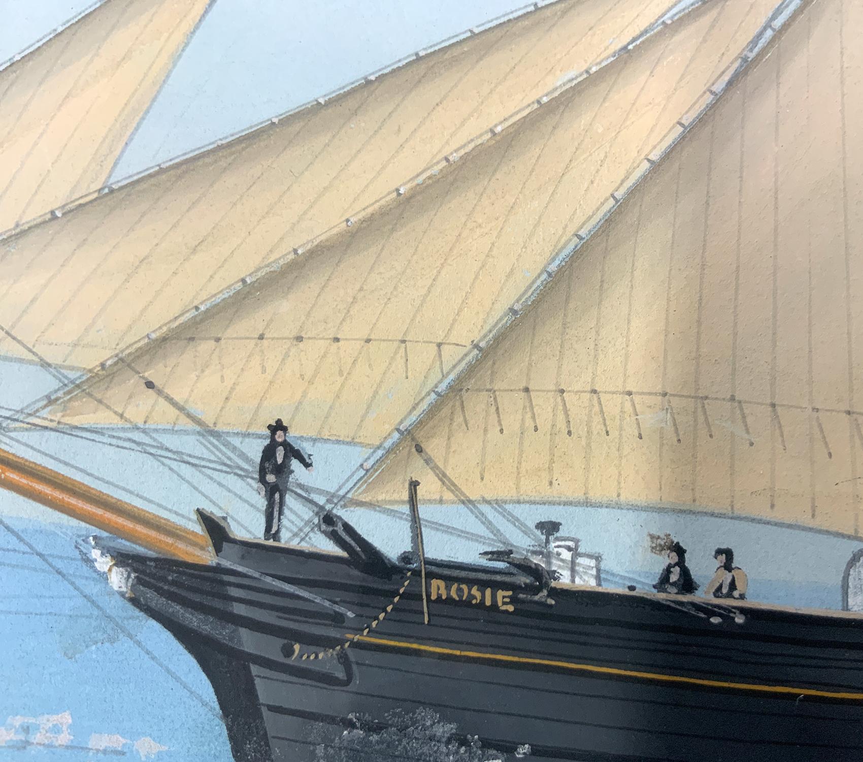 Bay Of Naples Brigantine Painting For Sale at 1stDibs