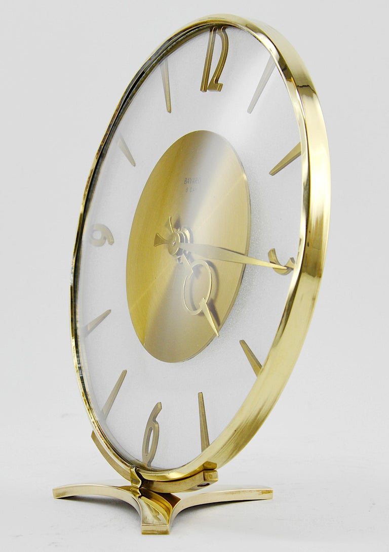 Bayard French Art Deco Round Clock, 1930s at 1stDibs