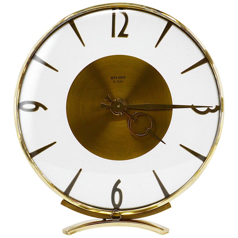 Bayard French Art Deco Round Clock, 1930s at 1stDibs