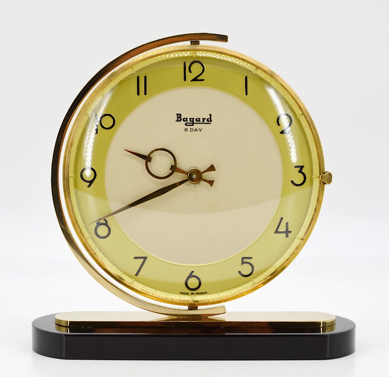 Bayard French Art Deco Swiveling Table Clock, 1930s at 1stDibs