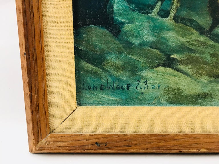 "Baying Wolf" Lone Wolf ('Hart M. Schultz' Oil on Board 1921 at 1stDibs ...