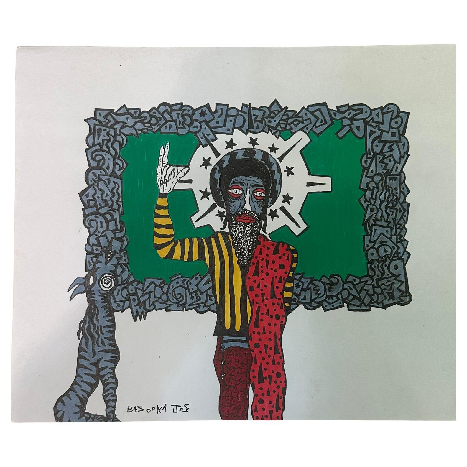 Bazooka Joe Untitled Acrylic on Paper For Sale at 1stDibs