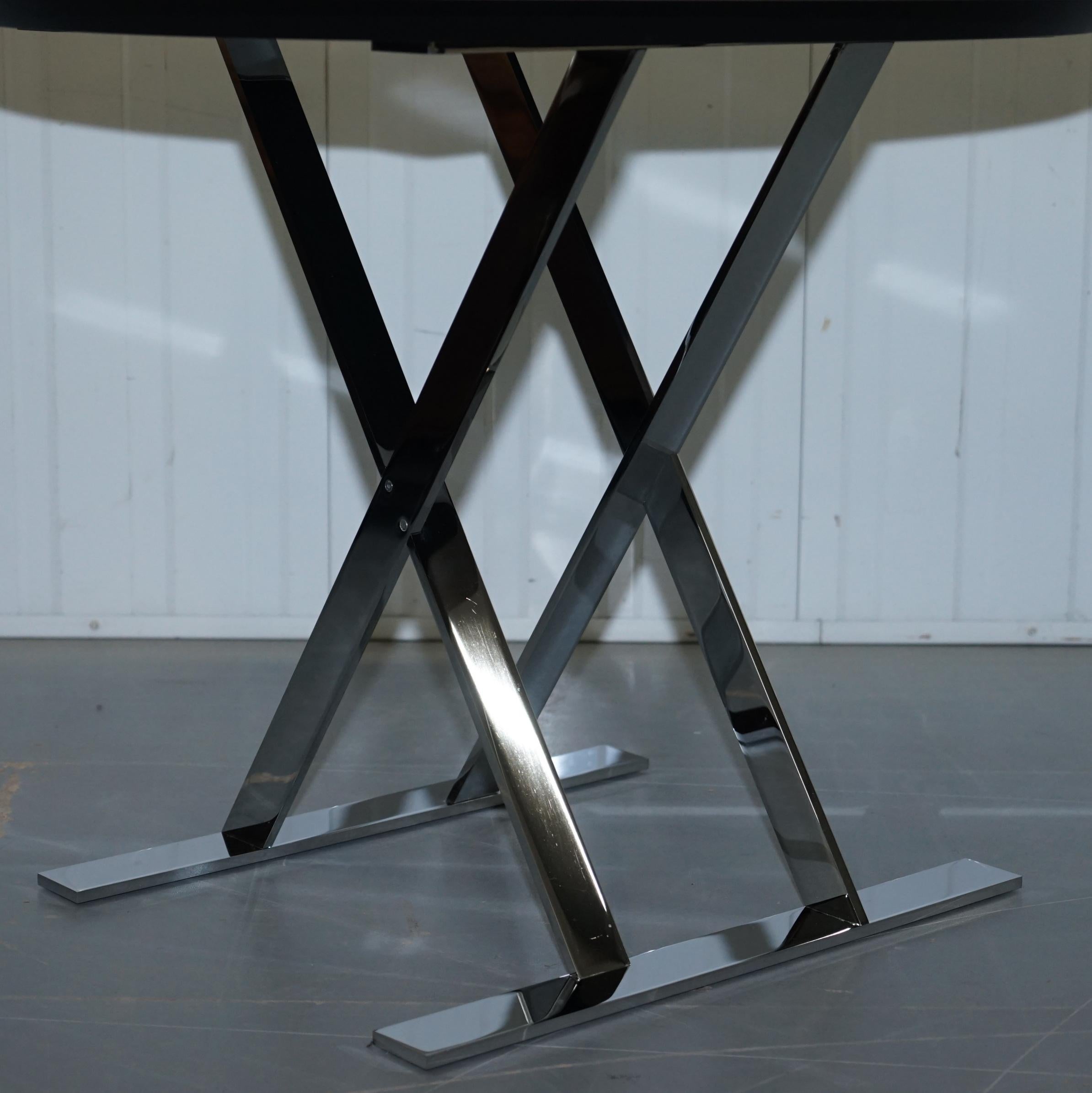 B&B Italaia Maxalto Smt11LB Simplice Pathos Chrome Round Dining Table ...