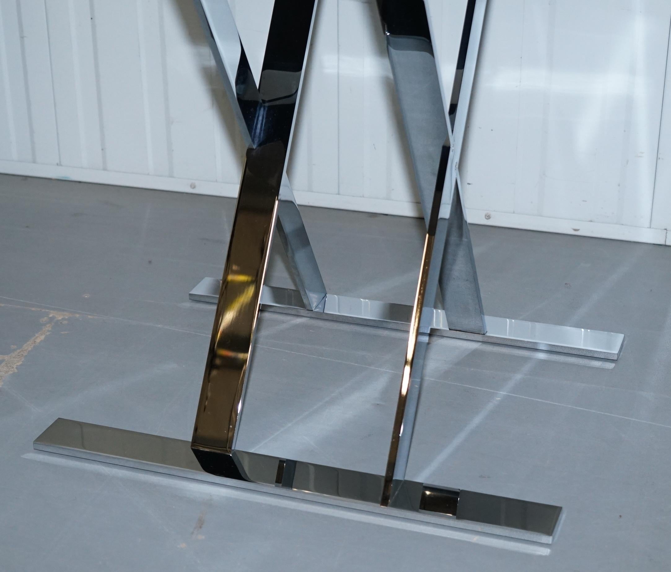 B&B Italaia Maxalto Smt11LB Simplice Pathos Chrome Round Dining Table ...