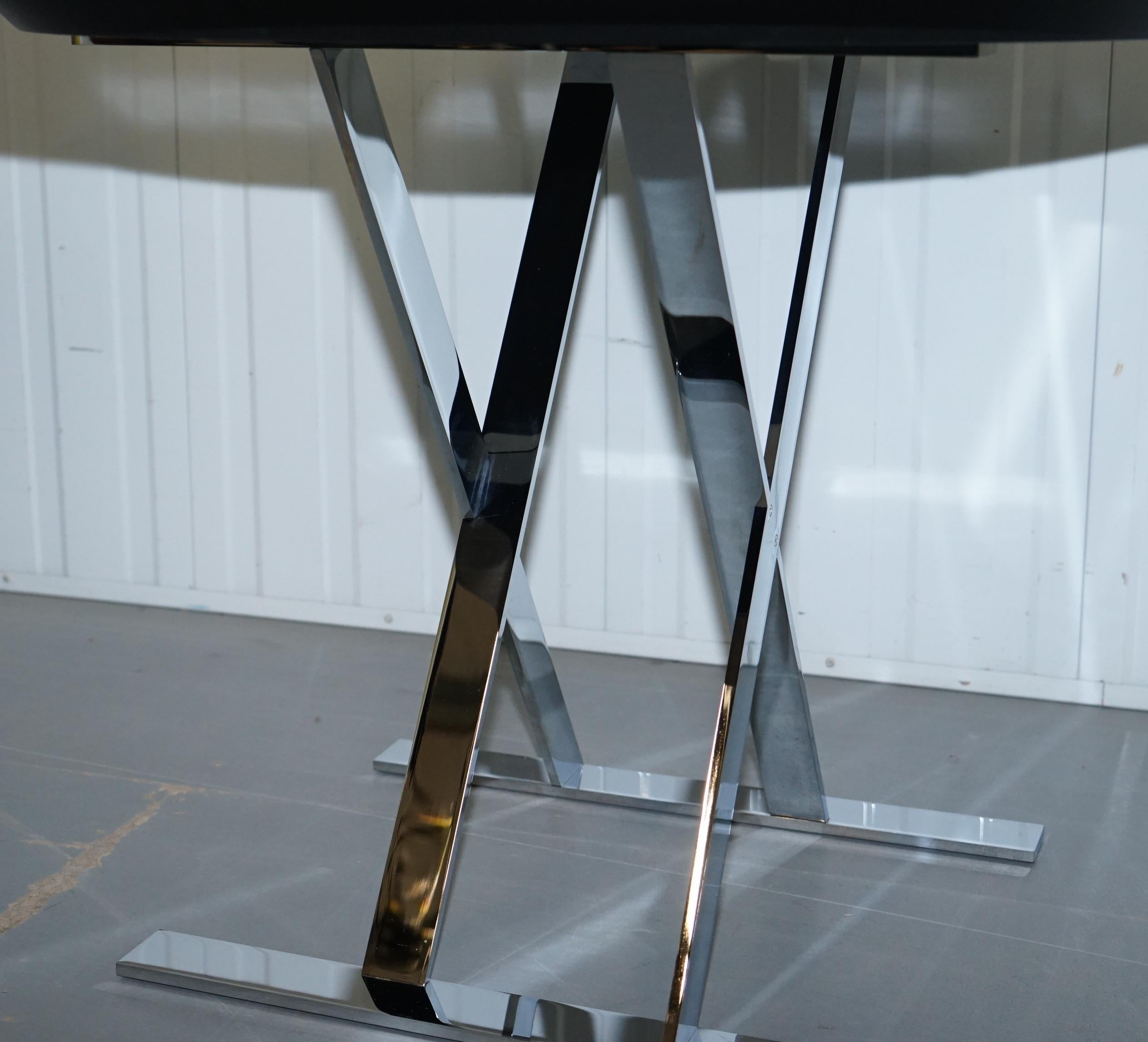 B&B Italaia Maxalto Smt11LB Simplice Pathos Chrome Round Dining Table ...