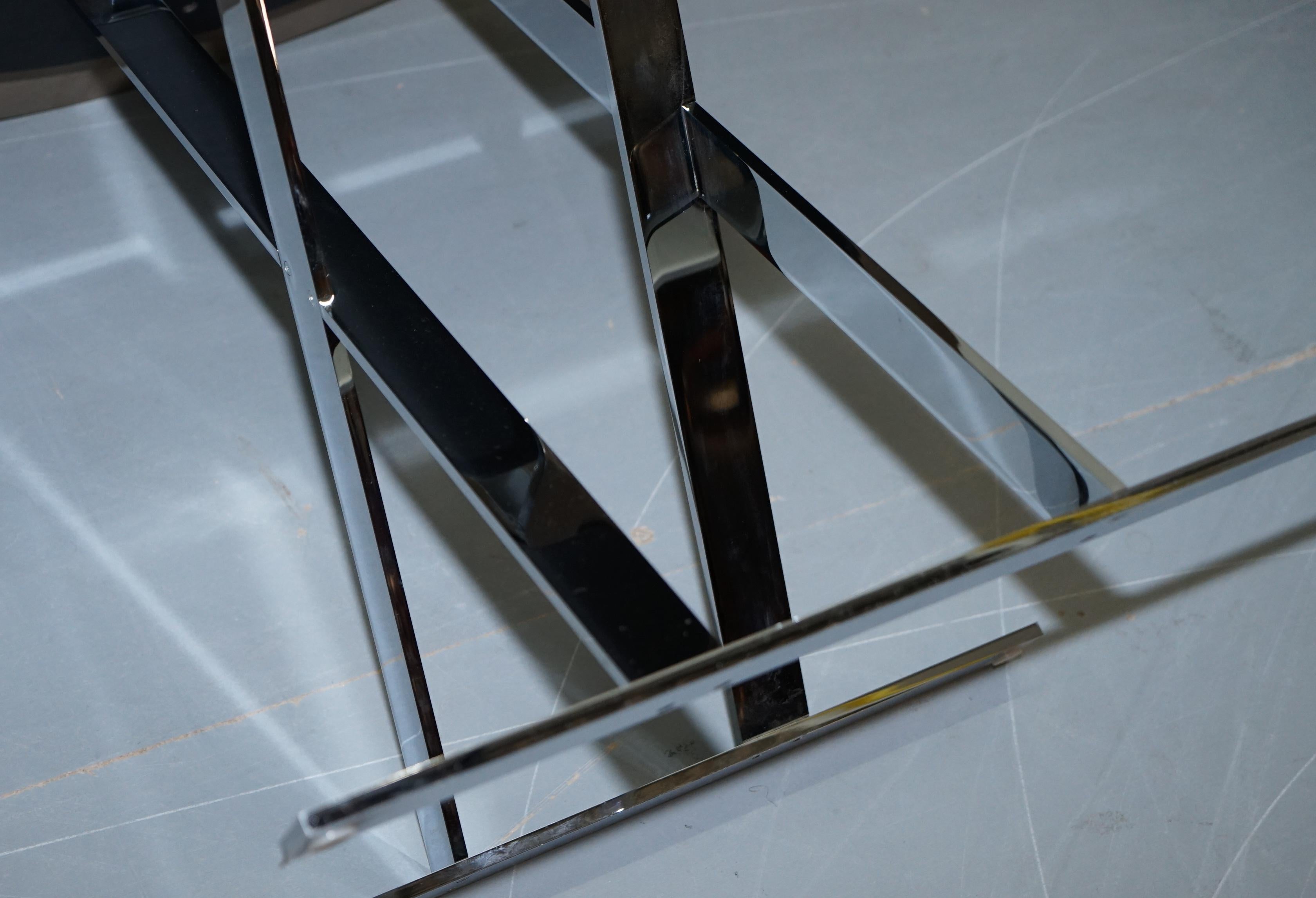 B&B Italaia Maxalto Smt11LB Simplice Pathos Chrome Round Dining Table ...