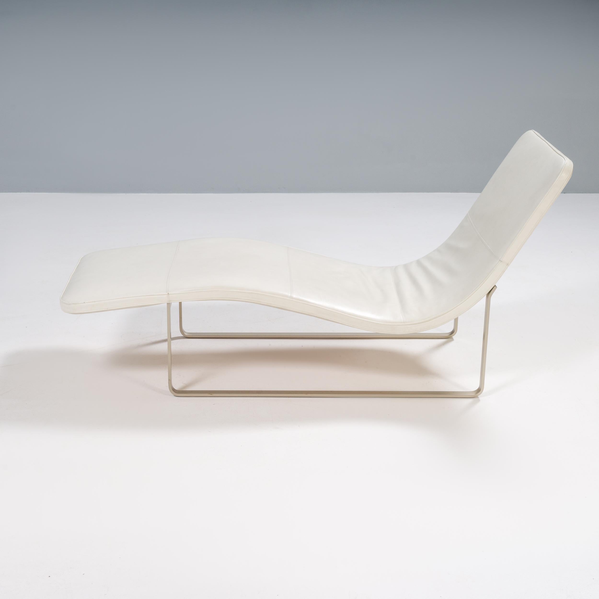 B&B Italia by Jeffrey Bernett Landscape White Leather Chaise Longue at ...