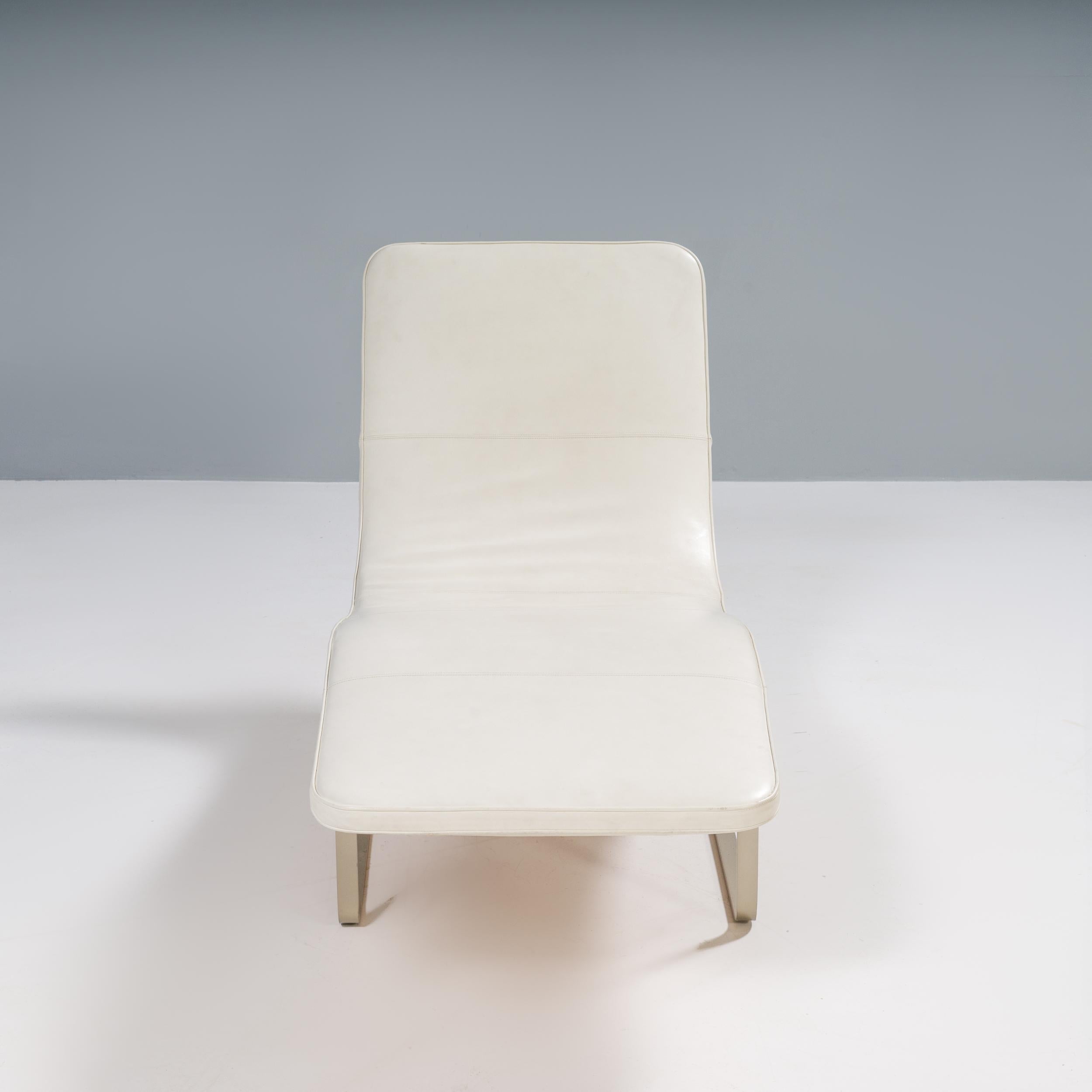 B&B Italia by Jeffrey Bernett Landscape White Leather Chaise Longue at ...