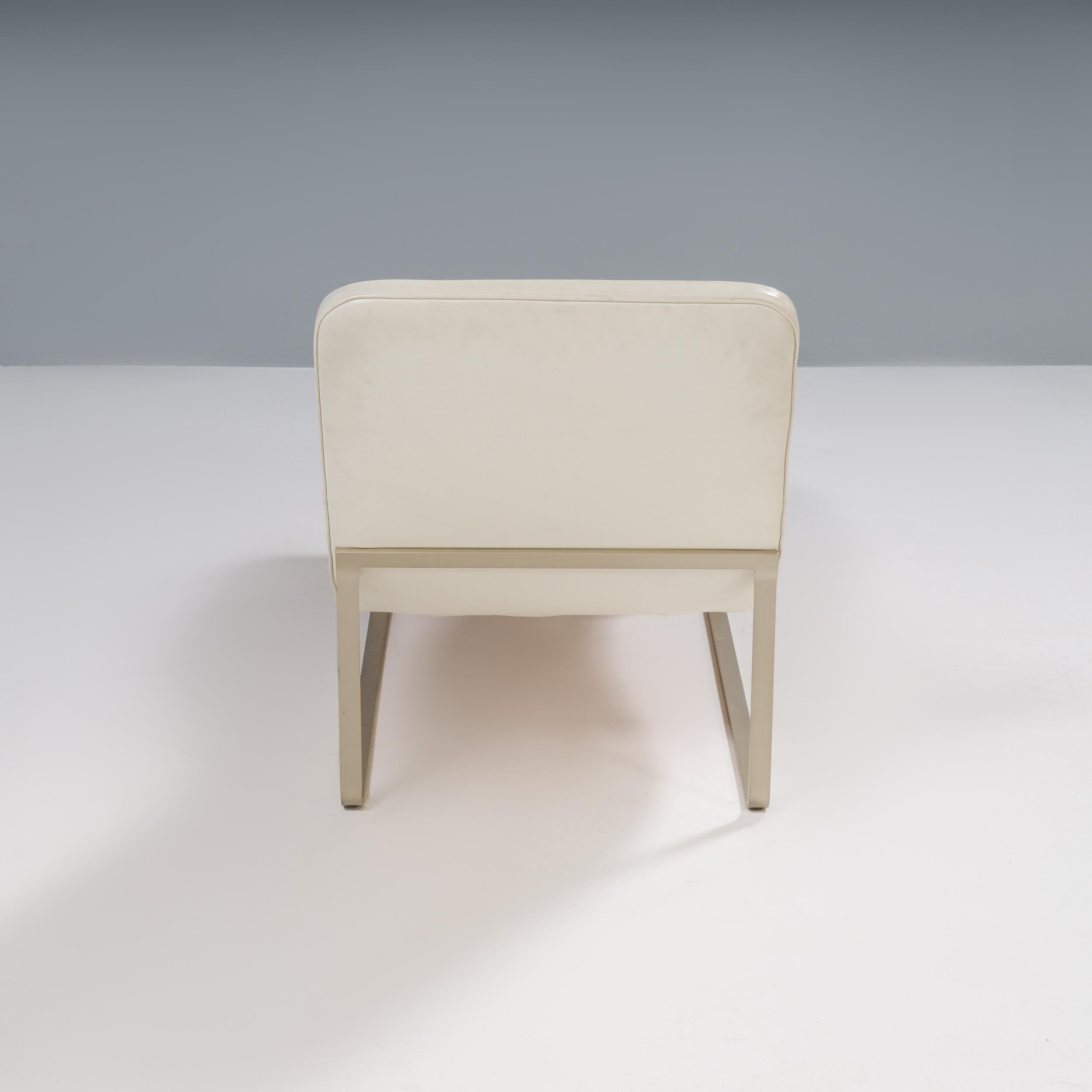 B&B Italia by Jeffrey Bernett Landscape White Leather Chaise Longue at ...