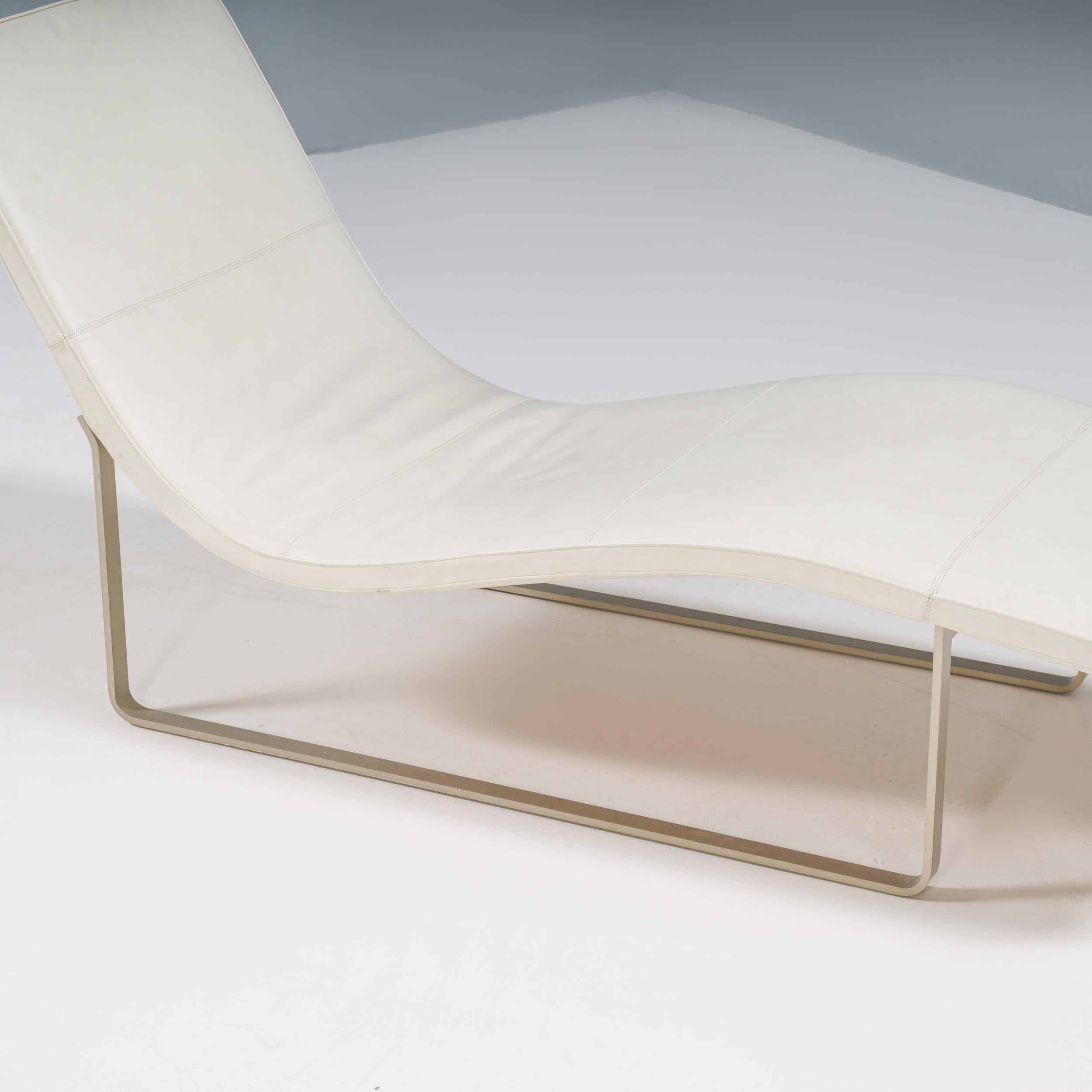 B&B Italia by Jeffrey Bernett Landscape White Leather Chaise Longue at ...