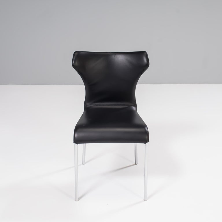 B&B Italia by Naoto Fukasawa Papilio Black Leather Dining Chair at ...