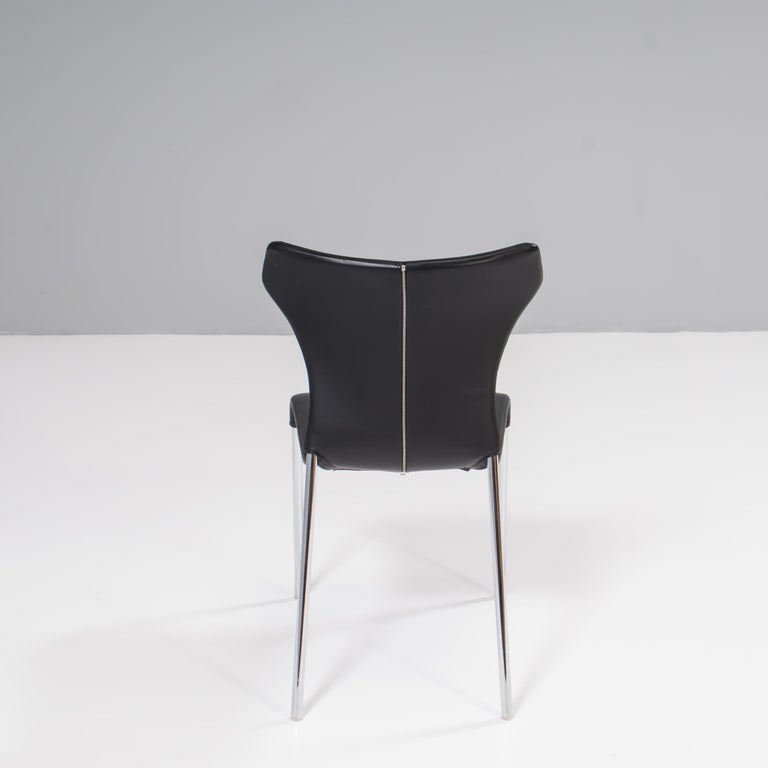 B&B Italia by Naoto Fukasawa Papilio Black Leather Dining Chair at ...