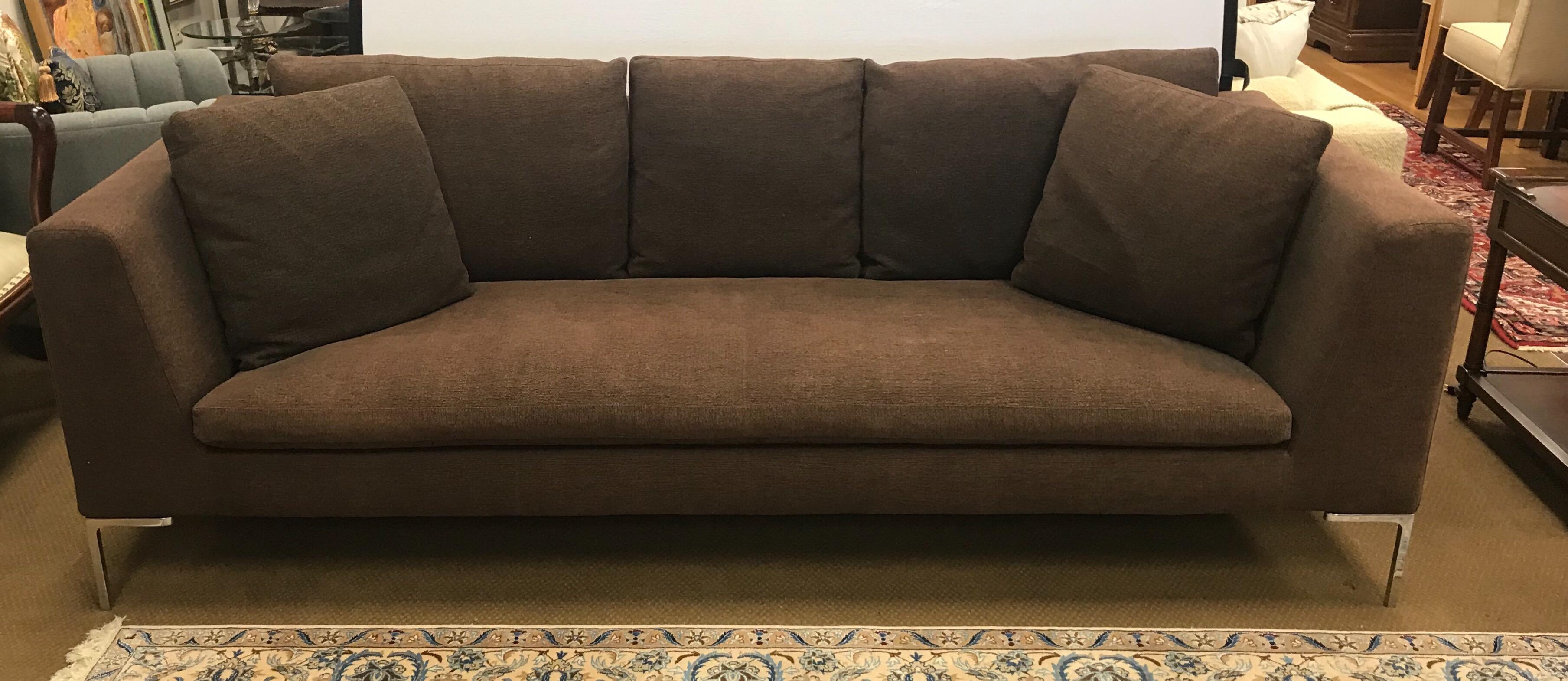 B&B Italia Charles Brown Sofa Designed by Antonio Citterio Made in ...