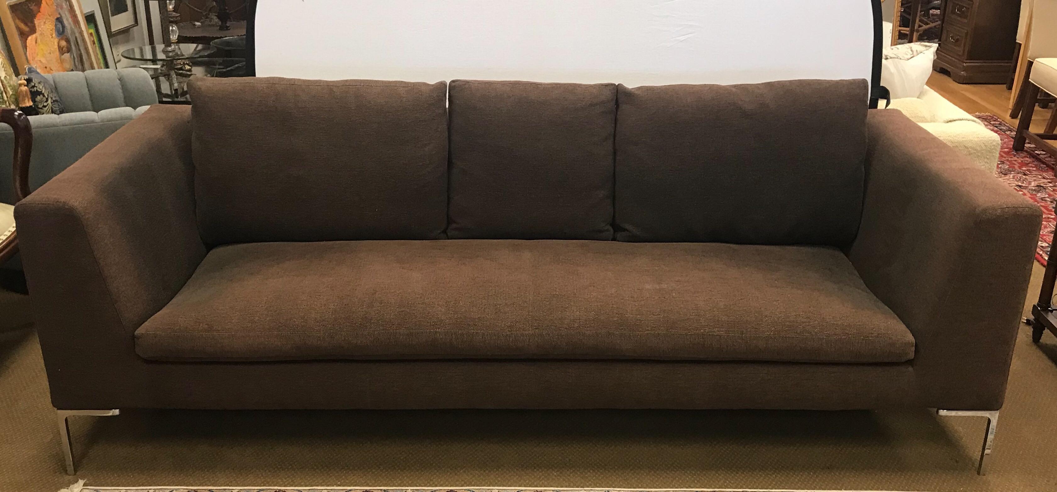 B&B Italia Charles Brown Sofa Designed by Antonio Citterio Made in ...