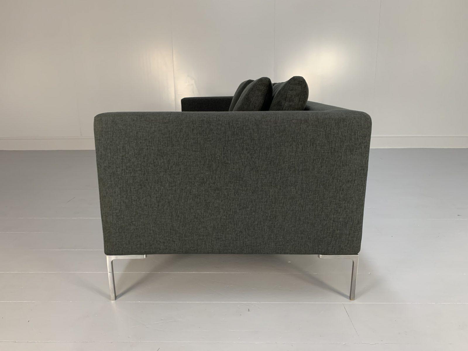 B&B Italia “Charles CH230” 3-Seat Sofa, in Dark Grey Woven Fabric at ...