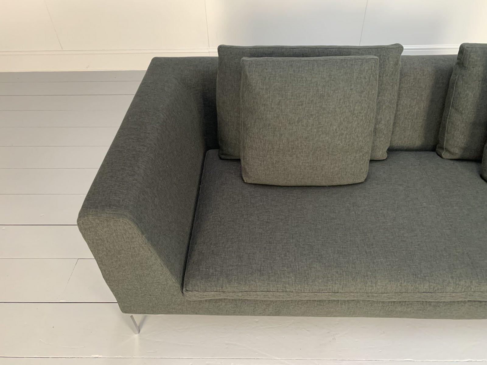 B&B Italia “Charles CH230” 3-Seat Sofa, in Dark Grey Woven Fabric at ...