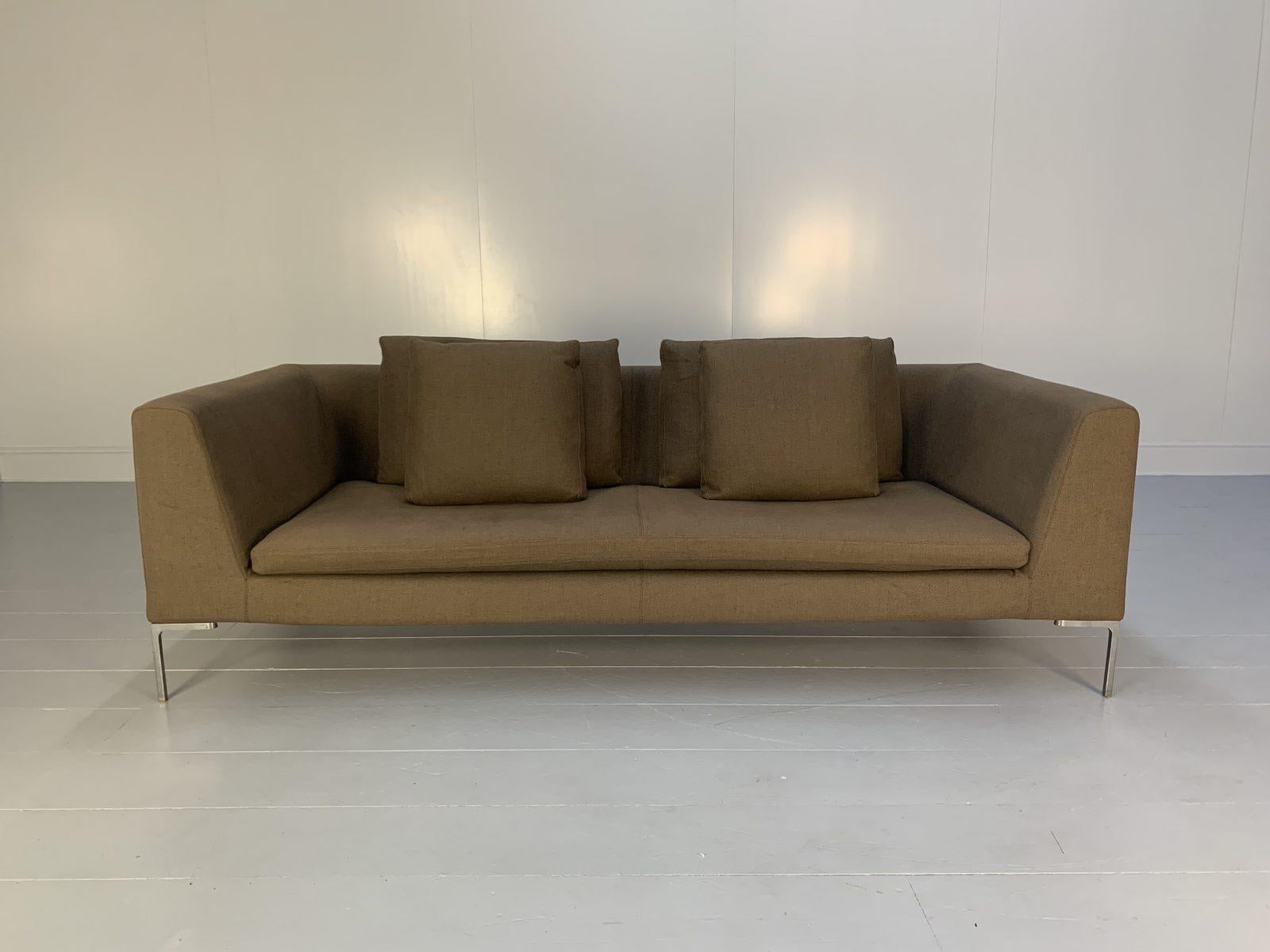 B&B Italia “Charles CH230” 3-Seat Sofa – In “Libeccio” Fabric For Sale ...