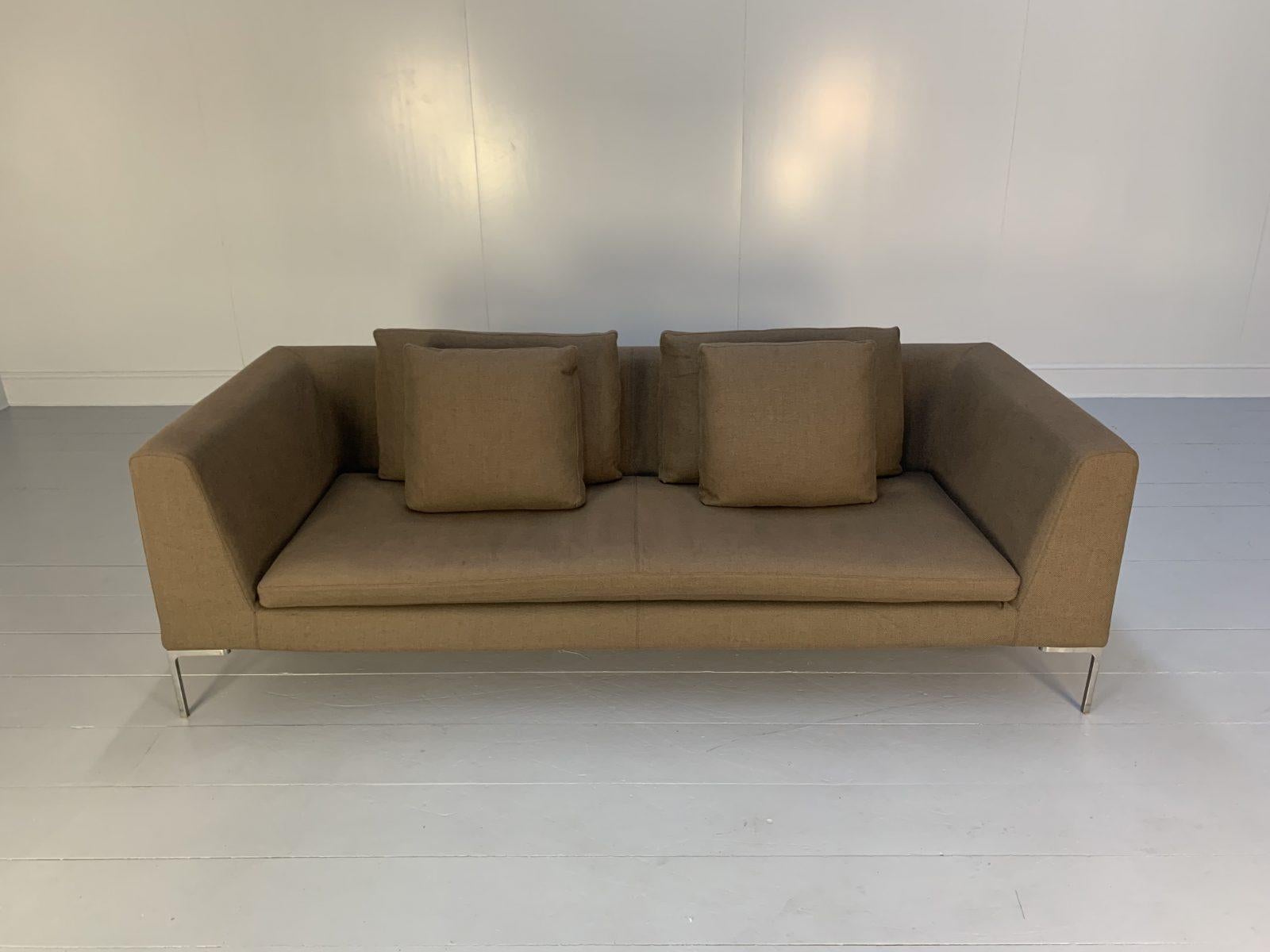 B&B Italia “Charles CH230” 3-Seat Sofa – In “Libeccio” Fabric For Sale ...