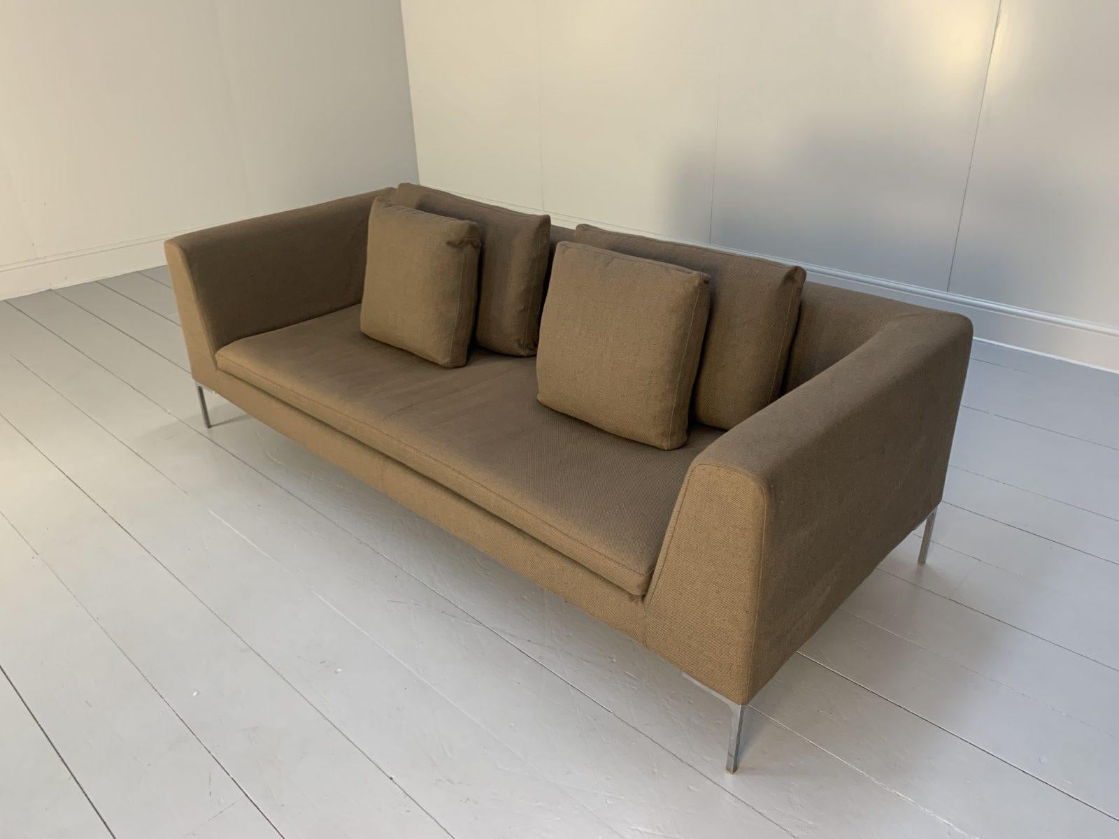 B&B Italia “Charles CH230” 3-Seat Sofa – In “Libeccio” Fabric For Sale ...
