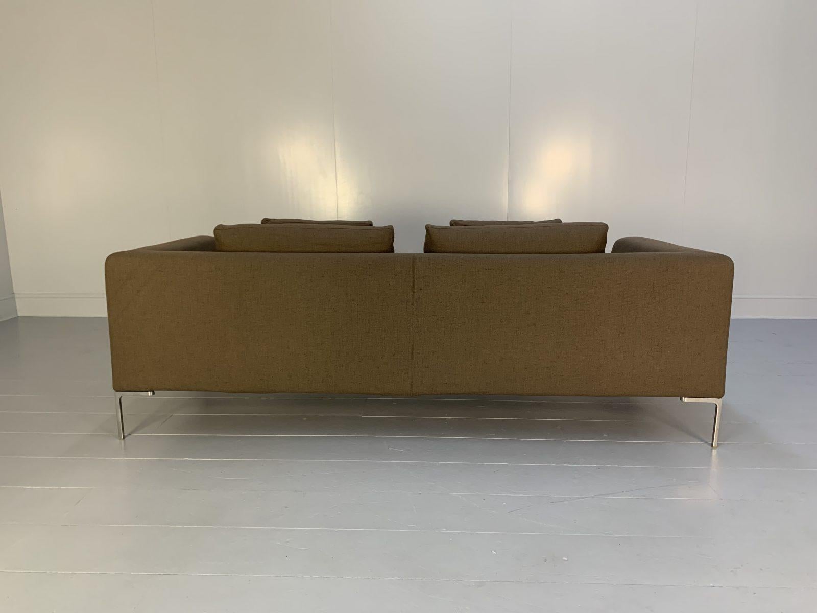B&B Italia “Charles CH230” 3-Seat Sofa – In “Libeccio” Fabric For Sale ...